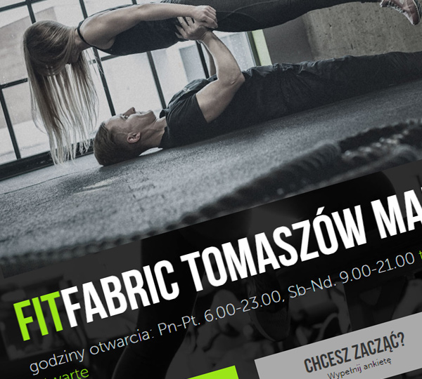 Strona internetowa dla łódzkiego klubu fitness FitFabric - projekt i ...